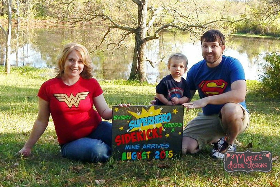 Every Superhero Needs a Sidekick - Chalkboard Pregnancy Announcement ...
