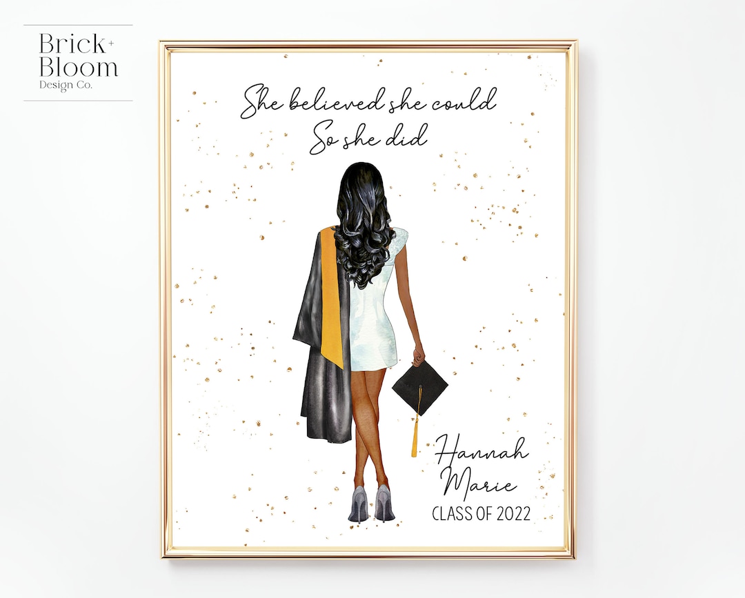 Custom Graduation Portrait | PRINTABLE Personalized Grad Gift ...