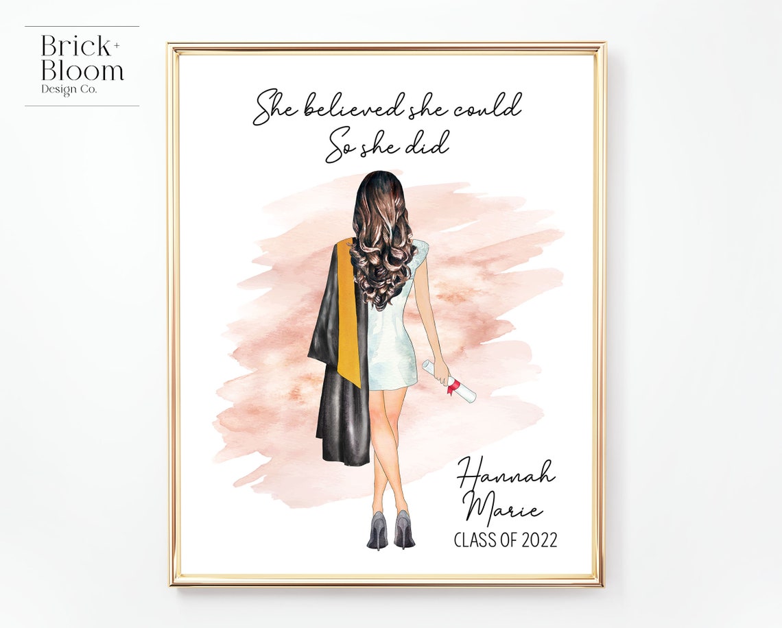 Custom Graduation Portrait | PRINTABLE Personalized Grad Gift ...