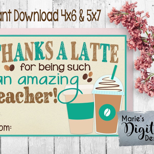 Thanks a Latte - Etsy