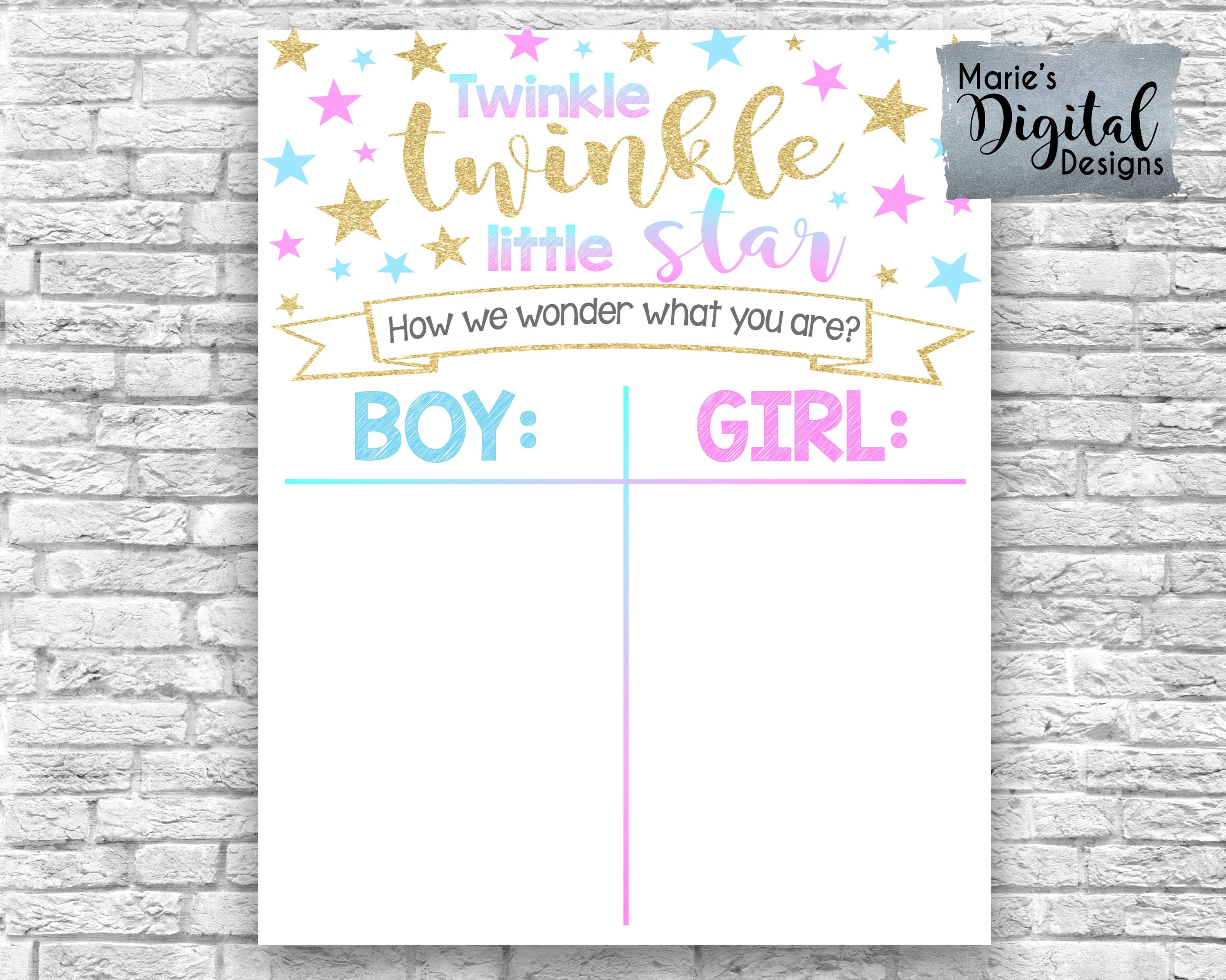 INSTANT DOWNLOAD Twinkle Twinkle Little Star / Printable | Etsy