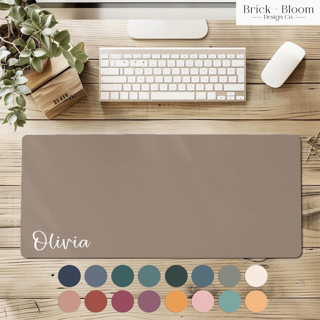 Personalized Desk Mat With Name | Custom Mouse Pad | Boho Aesthetic ...