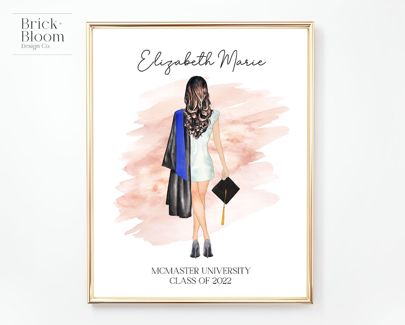 Custom Graduation Portrait PRINTABLE Personalized Grad Gift - Etsy