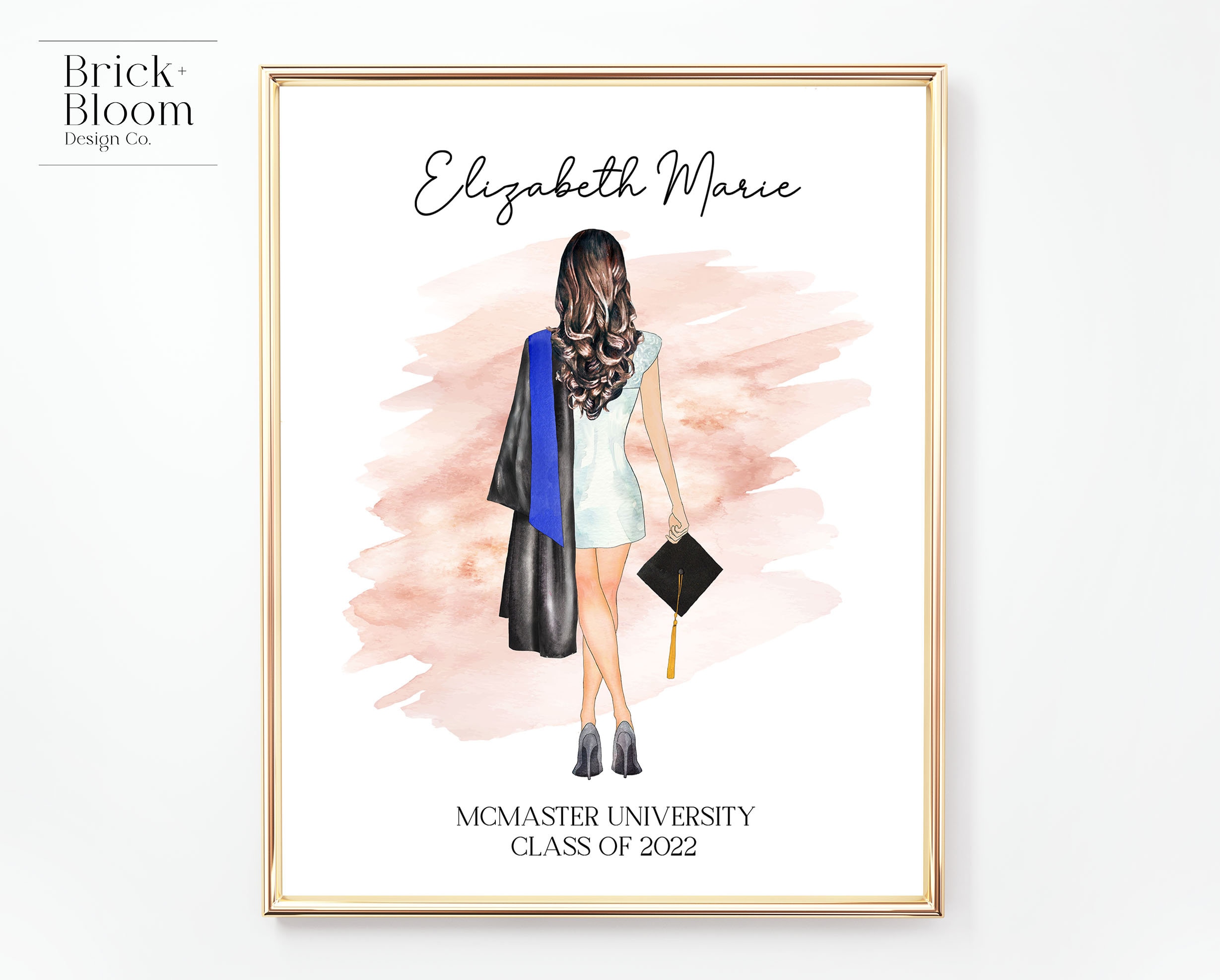 Custom Graduation Portrait PRINTABLE Personalized Grad Gift - Etsy