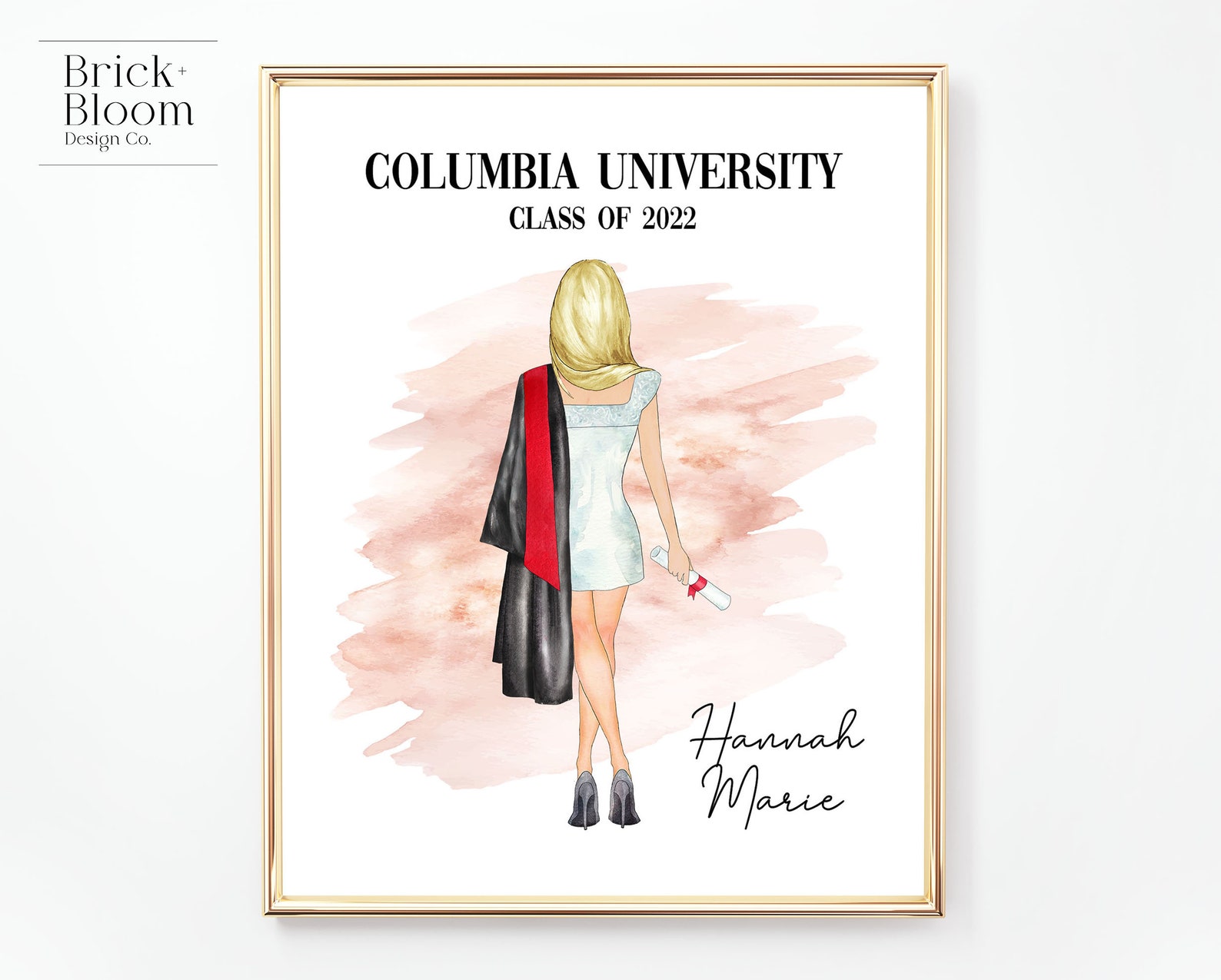 Custom Graduation Portrait PRINTABLE Personalized Grad Gift - Etsy