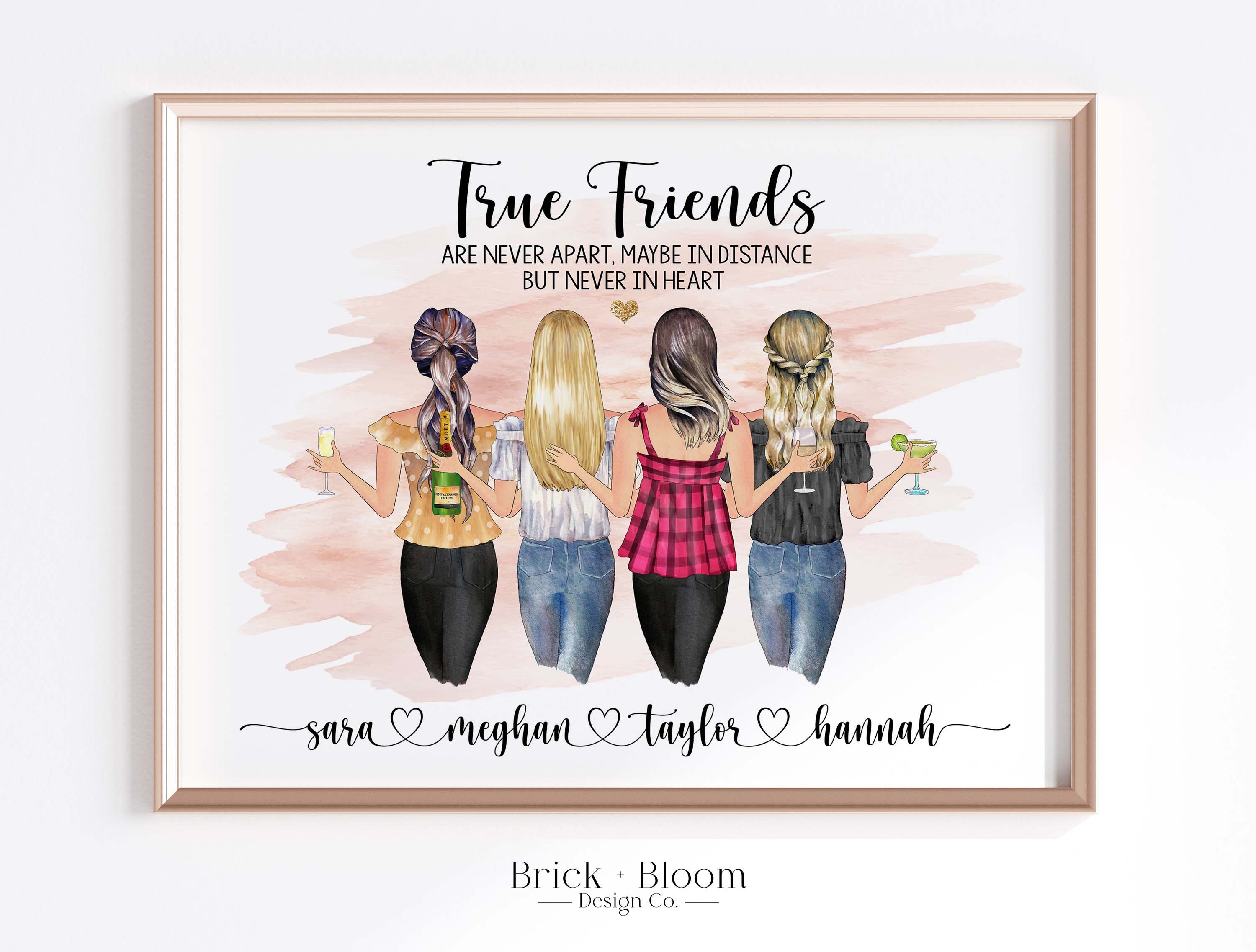 Custom Best Friend Portrait PRINTABLE Personalized BFF | Etsy