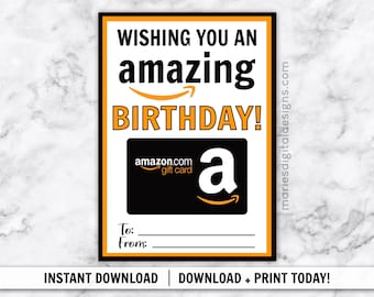 Printable Birthday Card Amazon Gift Card Holder Amazing - Etsy