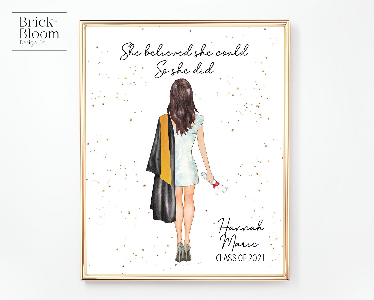 Custom Graduation Portrait PRINTABLE Personalized Grad Gift - Etsy