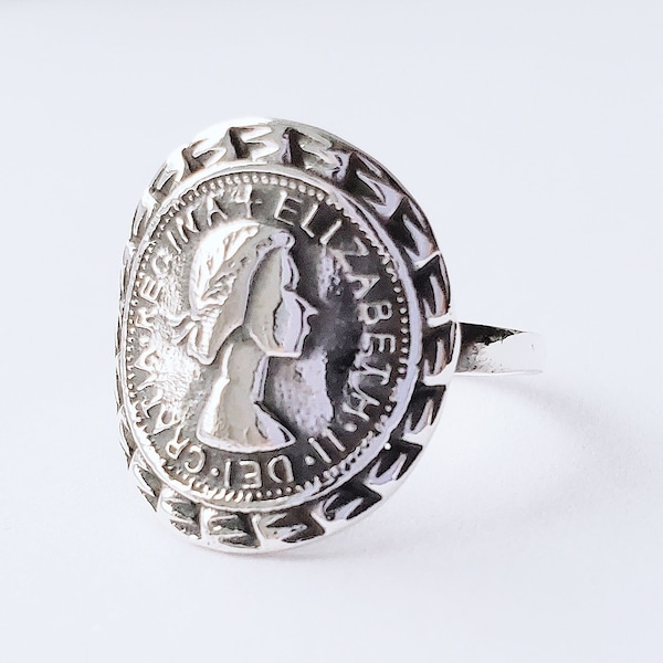 Silver Coin Ring - Etsy