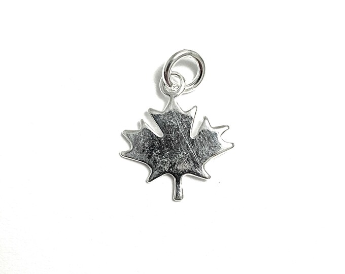 Red Maple Leaf Charm Sterling Silver Maple Leaf Charm for - Etsy