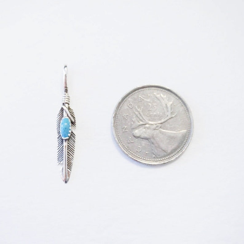 Native Inspired Turquoise Feather Pendant - Etsy
