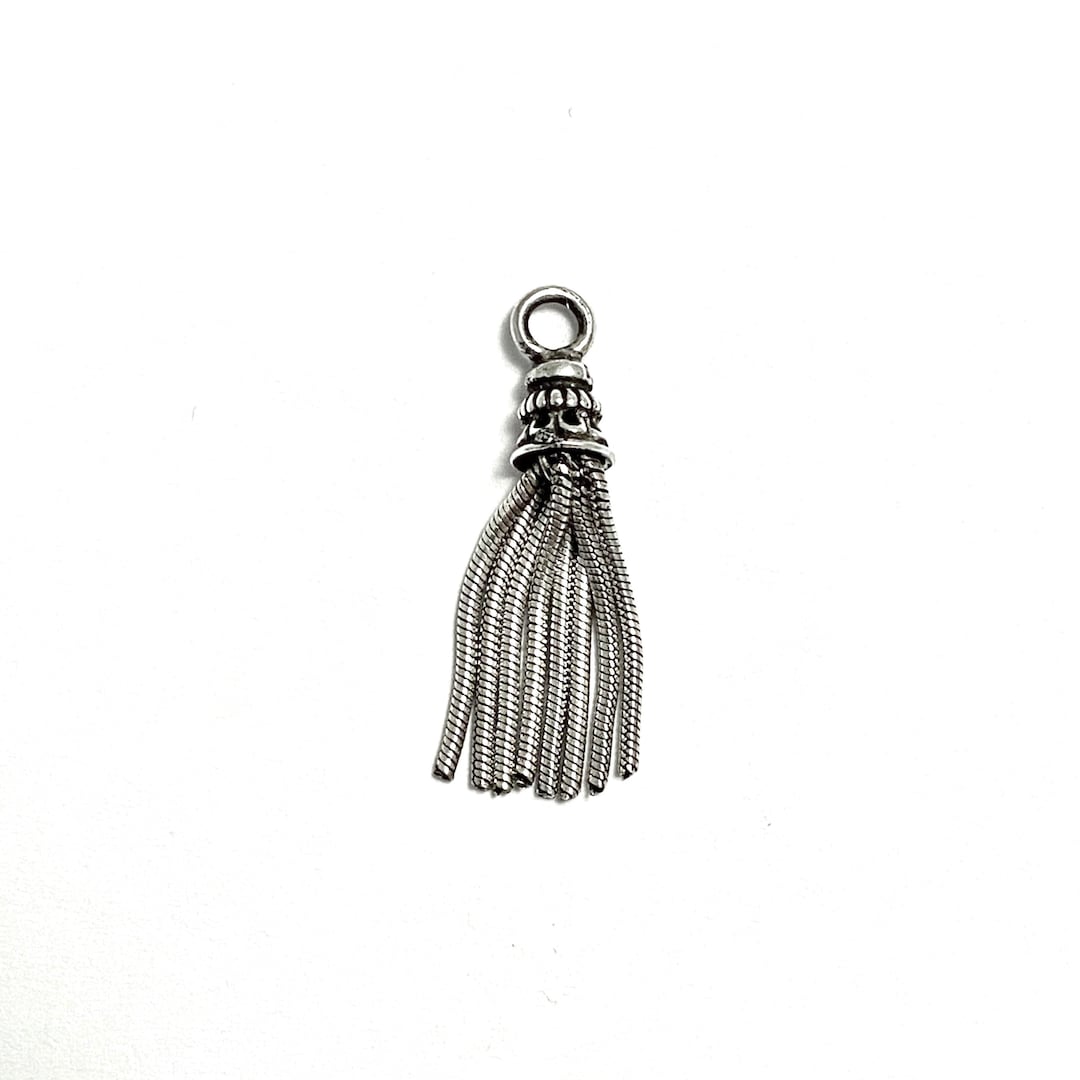 Sterling Silver Tassel Charm, Dainty Tassel Pendant, Mini Tassels ...