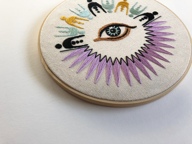 Signs of Life Evil Eye Star Pattern Hand Embroidery Modern Embroidery ...