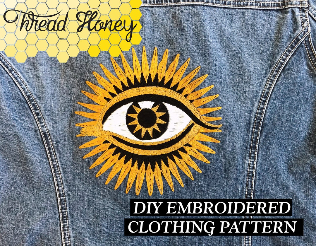 Evil Eye With Star Burst Embroidery Clothing Pattern // DIY Up-cycled ...