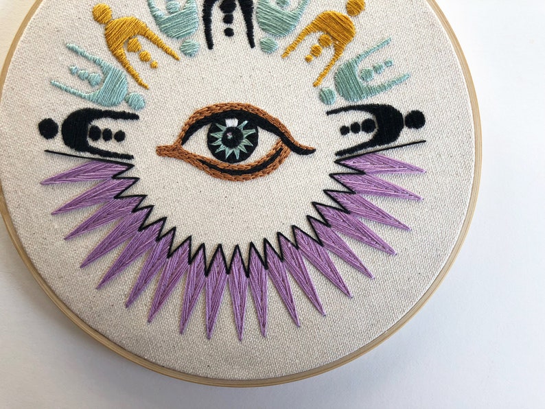 Signs of Life Evil Eye Star Pattern Hand Embroidery Modern Embroidery ...