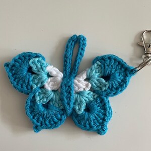 Crochet Butterfly Key Keeper/key Fob/ Bag Charm. Colours May Vary From ...