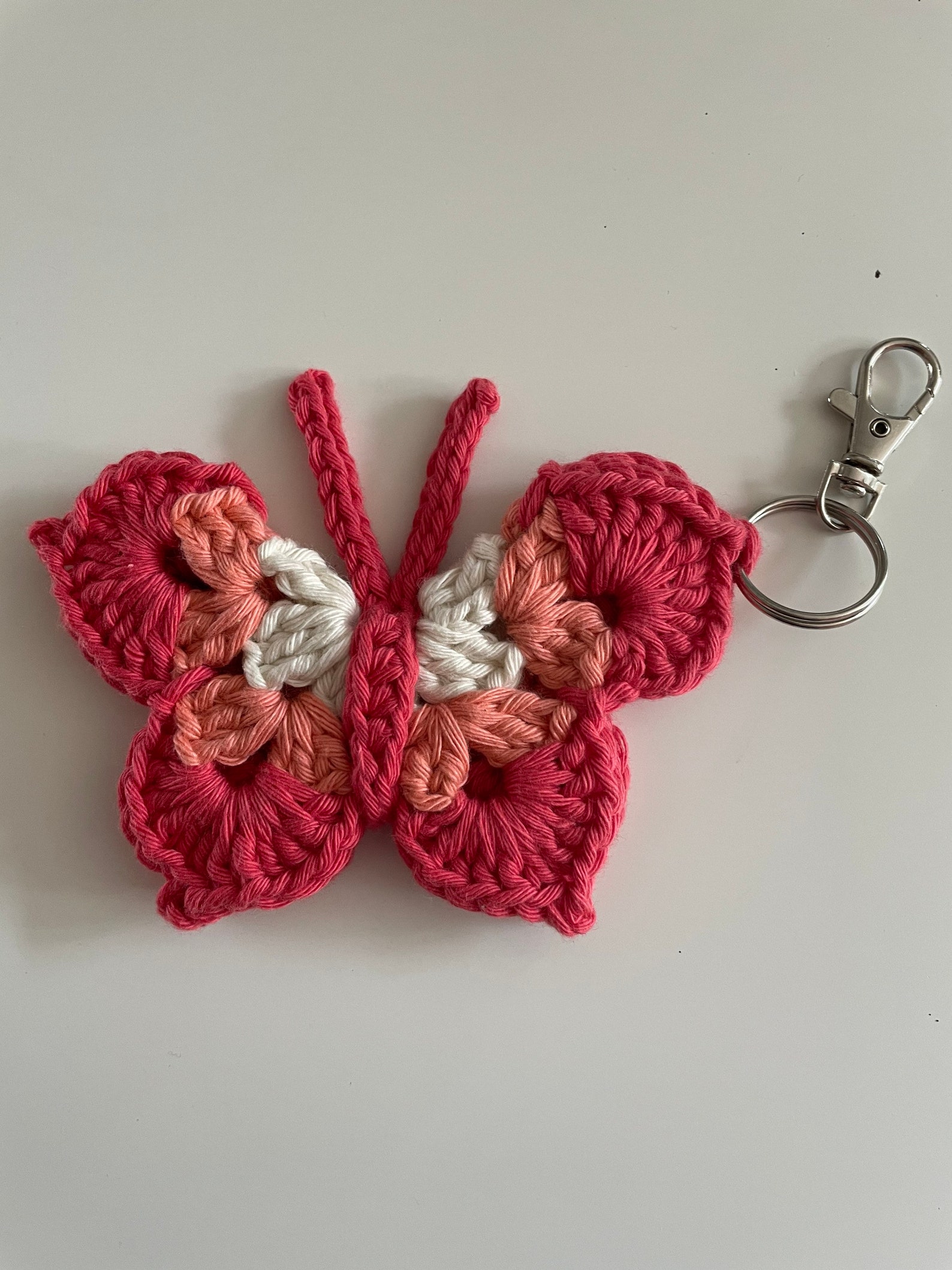 Crochet Butterfly Key Keeper/key Fob/ Bag Charm. Colours May - Etsy