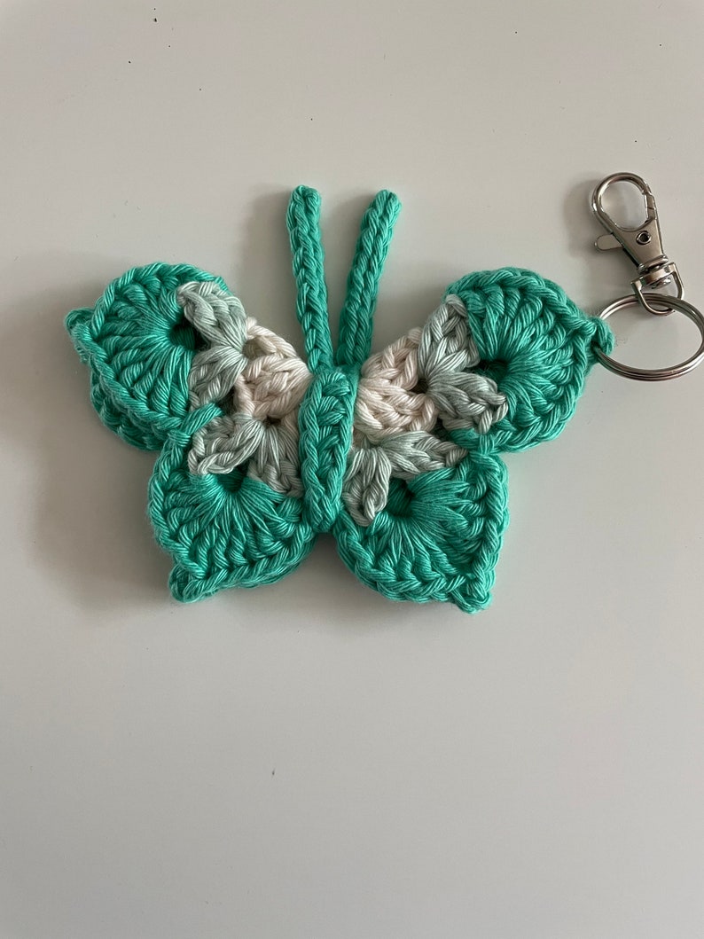 Crochet Butterfly Key Keeper/key Fob/ Bag Charm. Colours May - Etsy
