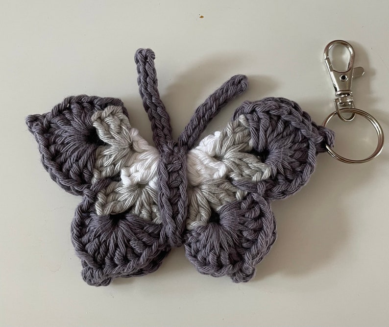 Crochet Butterfly Key Keeper/key Fob/ Bag Charm. Colours May Vary From ...