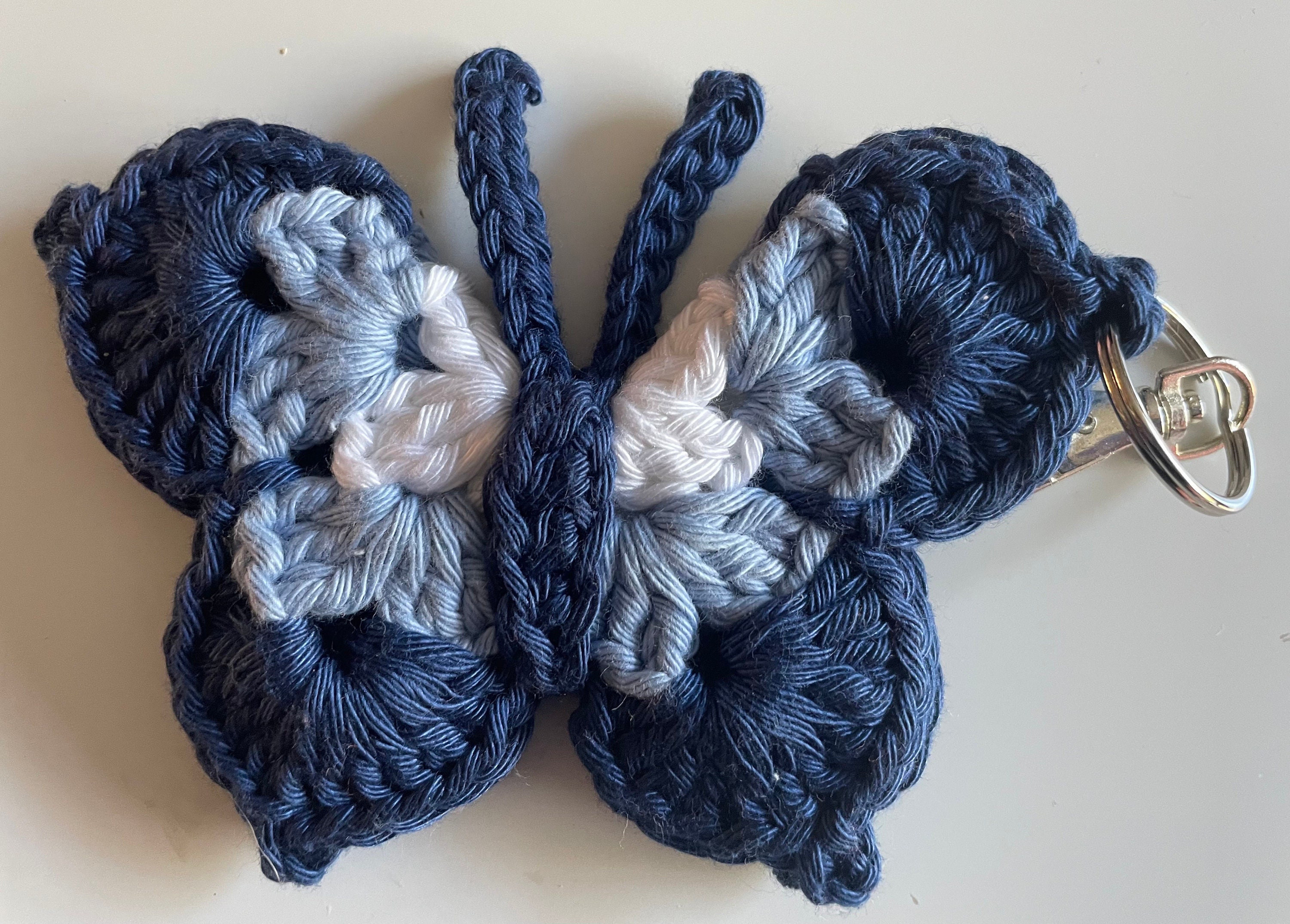 Crochet Butterfly Key Keeper/key Fob/ Bag Charm. Colours May Vary From ...