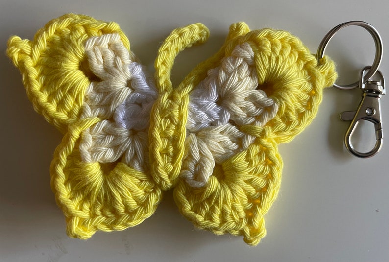 Crochet Butterfly Key Keeper/key Fob/ Bag Charm. Colours May Vary From ...