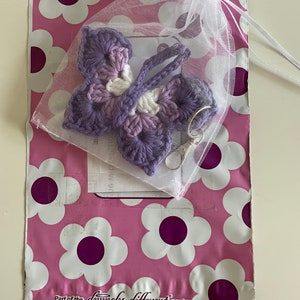 Crochet Butterfly Key Keeper/key Fob/ Bag Charm. Colours May Vary From ...