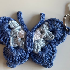 Crochet Butterfly Key Keeper/key Fob/ Bag Charm. Colours May Vary From ...