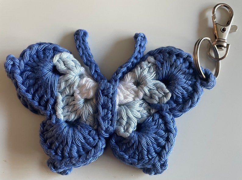 Crochet Butterfly Key Keeper/key Fob/ Bag Charm. Colours May Vary From ...