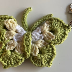 Crochet Butterfly Key Keeper/key Fob/ Bag Charm. Colours May Vary From ...