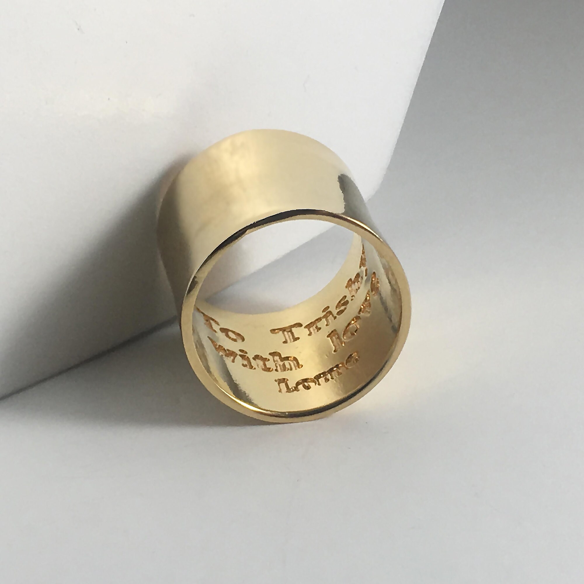 Wide Cigar Band Ring for Women Engraved With Kids Names & - Etsy