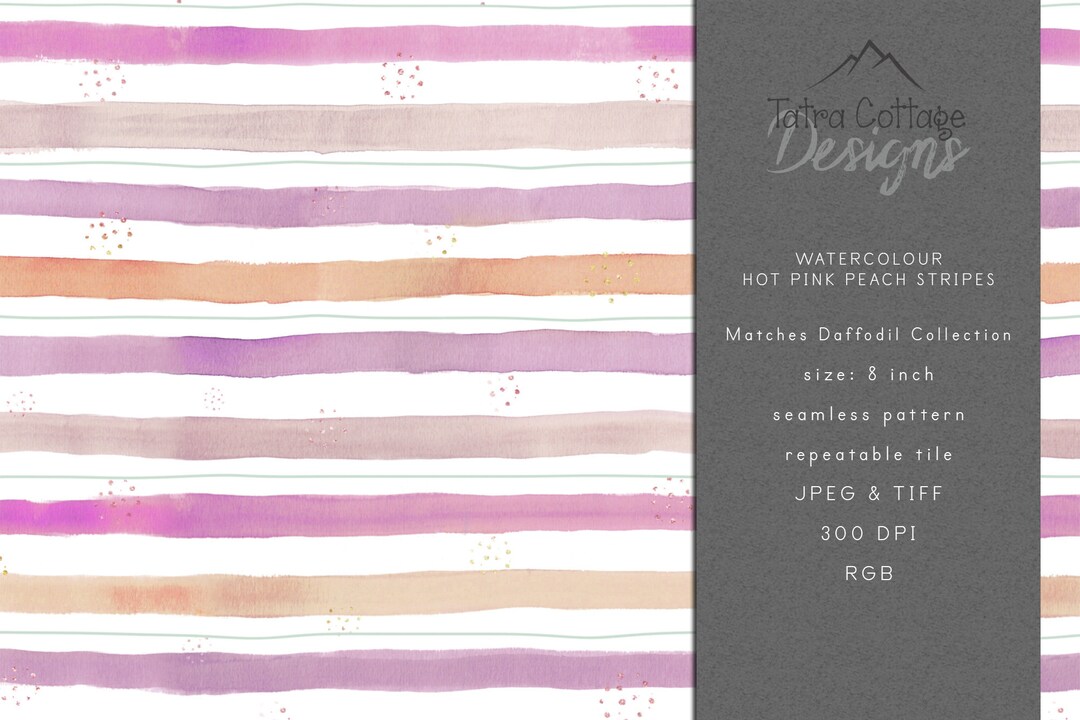 Watercolor Stripes Background, Baby Girl Striped Clipart, Stripe ...