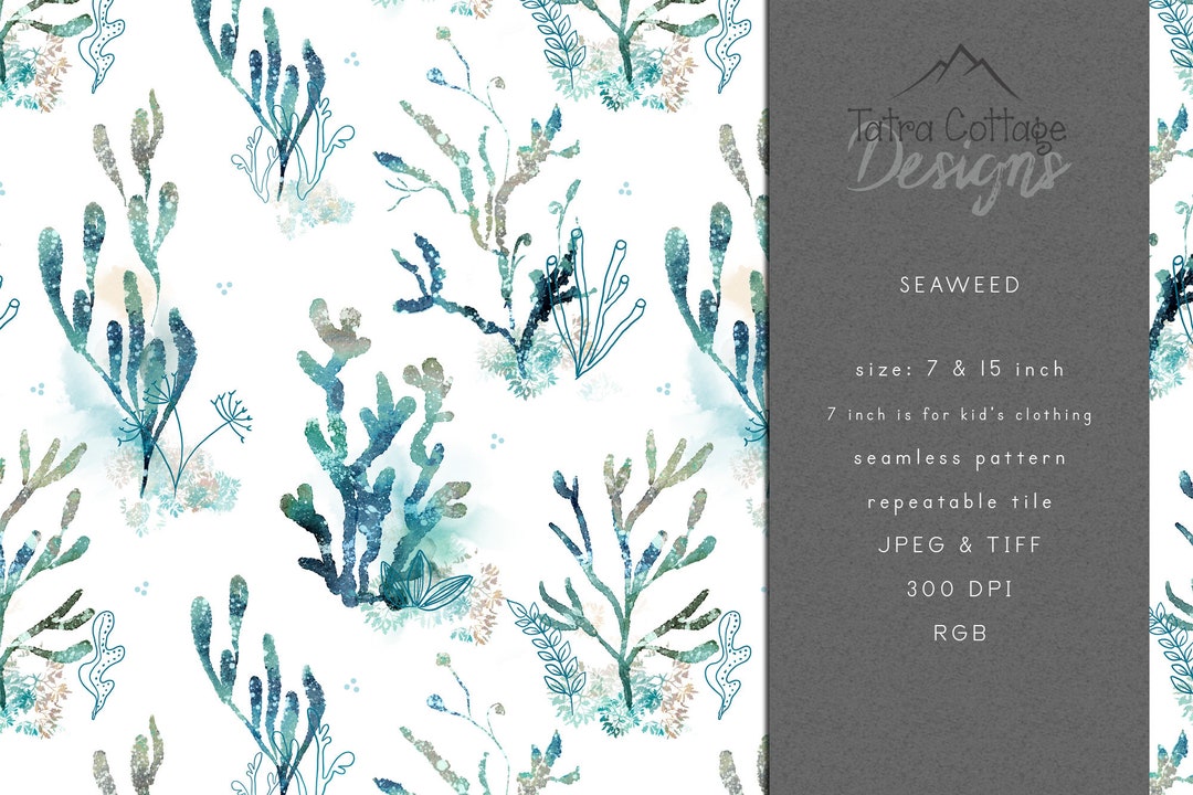 Coral Seamless Pattern File, Beach Summer Seaside Seaweed Surface ...