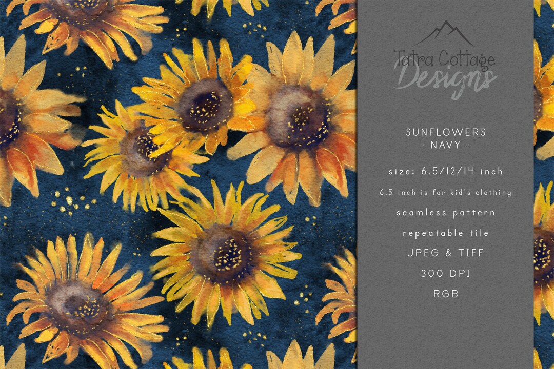 Boho Sunflower Seamless Pattern, Summer Seamless Floral Design ...