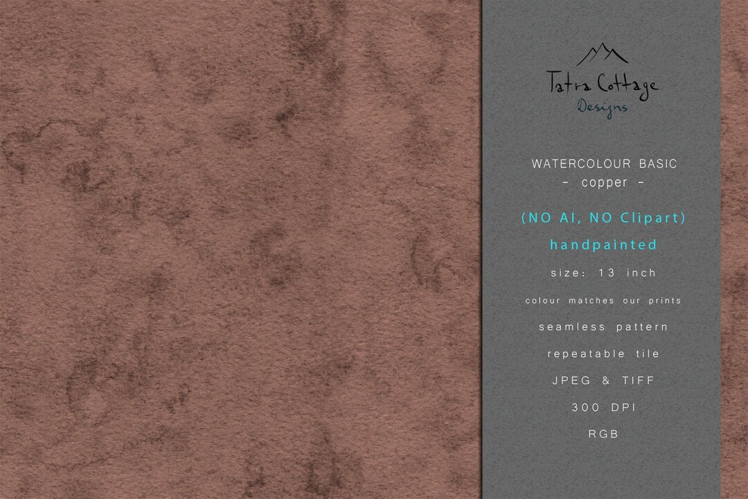 Copper Fabric Print: Seamless Watercolor Texture (commercial Licence ...