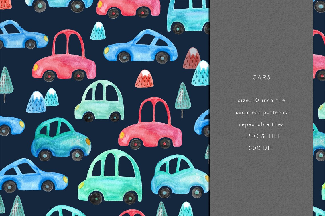 Cars Seamless Pattern Kids Fabric Pattern Surface Pattern - Etsy