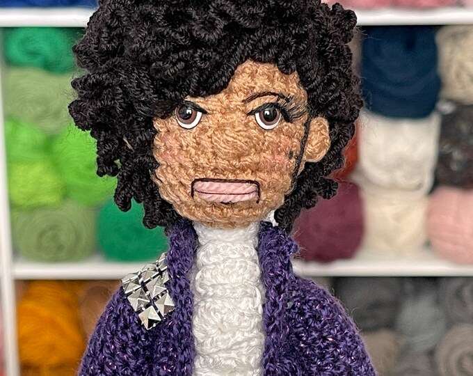 Made to Order Crochet Purple Rain Prince Doll - Etsy