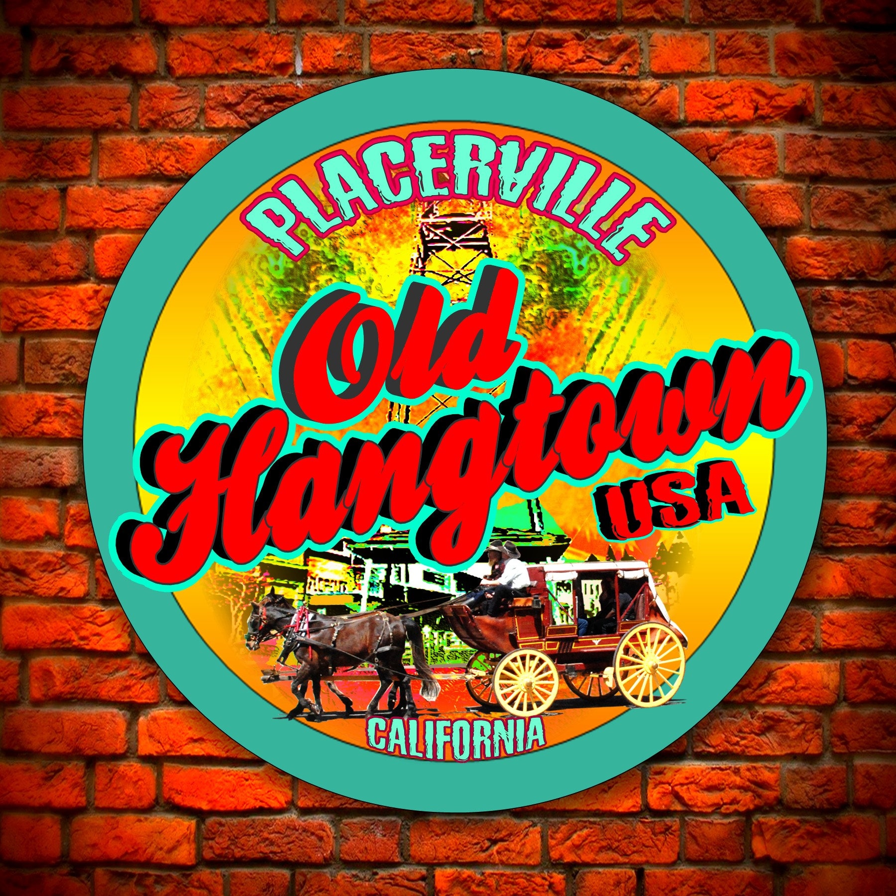 14 Round Hangtown Placerville Metal Sign | Etsy