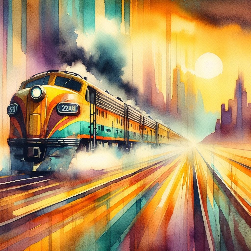 Navajo Theme Railroad Art Digital Download F7b - Etsy