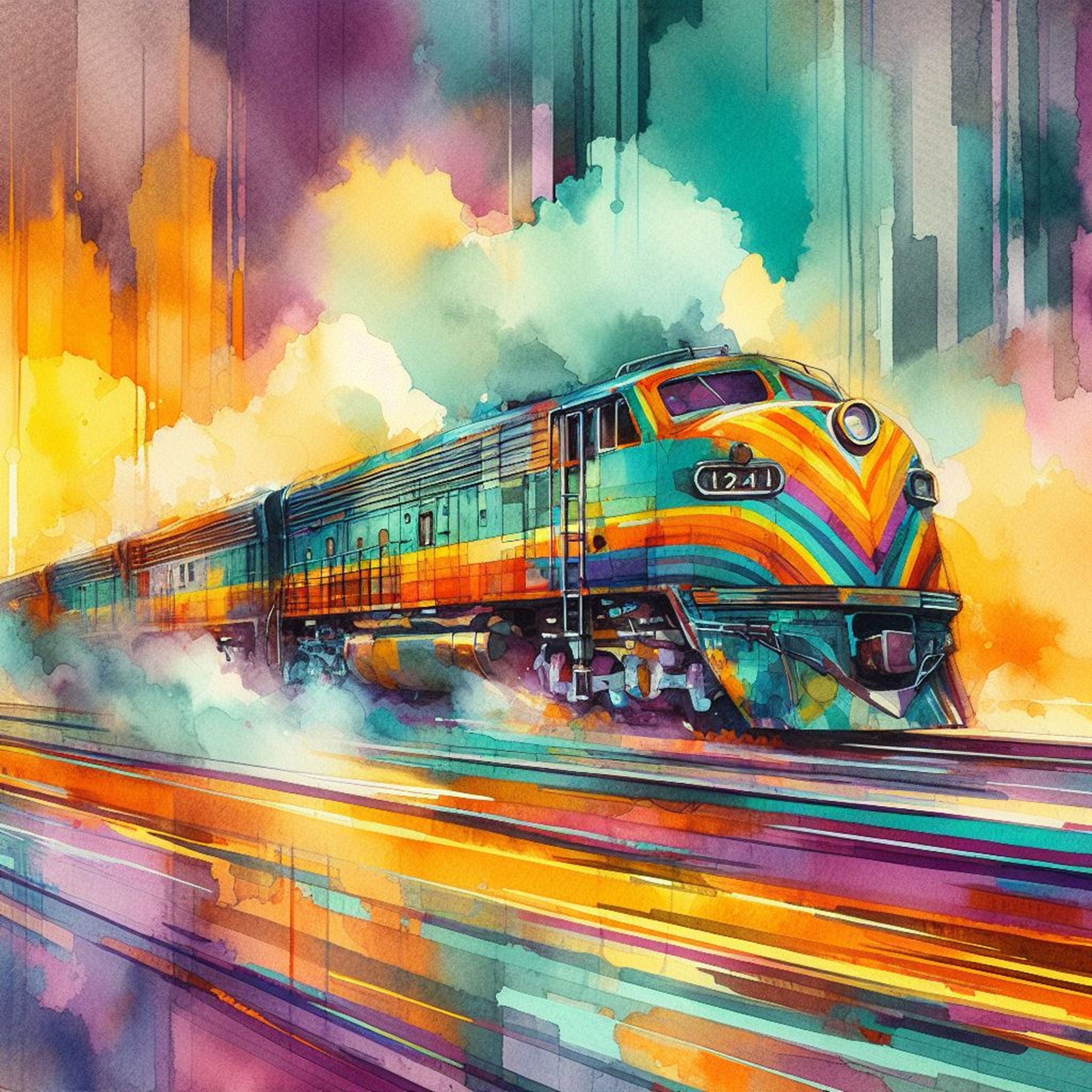 Navajo Theme Railroad Art Digital Download F7b - Etsy