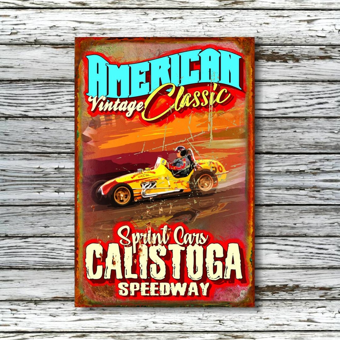 Calistoga Speedway Vintage Metal Sign 12x18 - Etsy