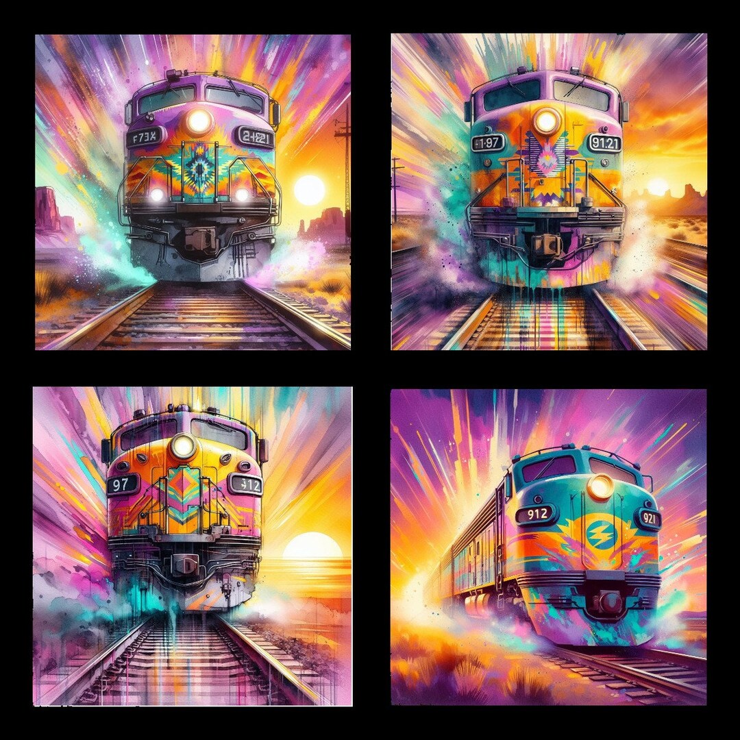 Navajo Theme Railroad Art Digital Download F75 - Etsy