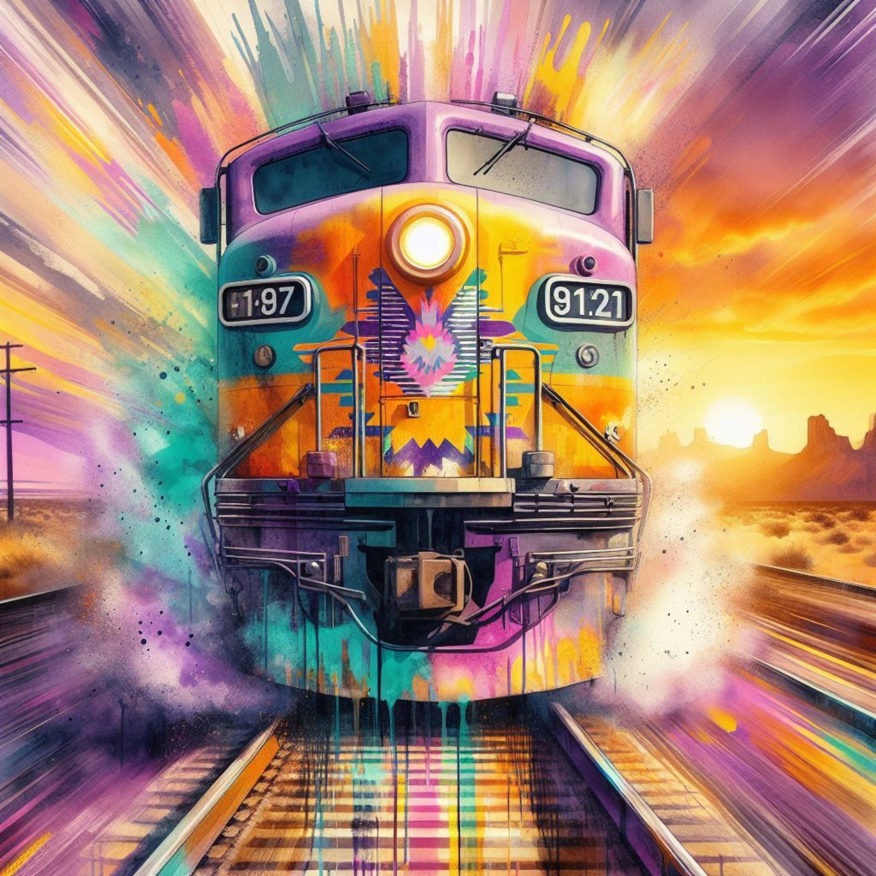 Navajo Theme Railroad Art Digital Download F75 - Etsy