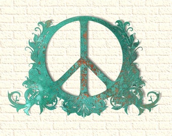 Metal Peace Sign Art - Etsy
