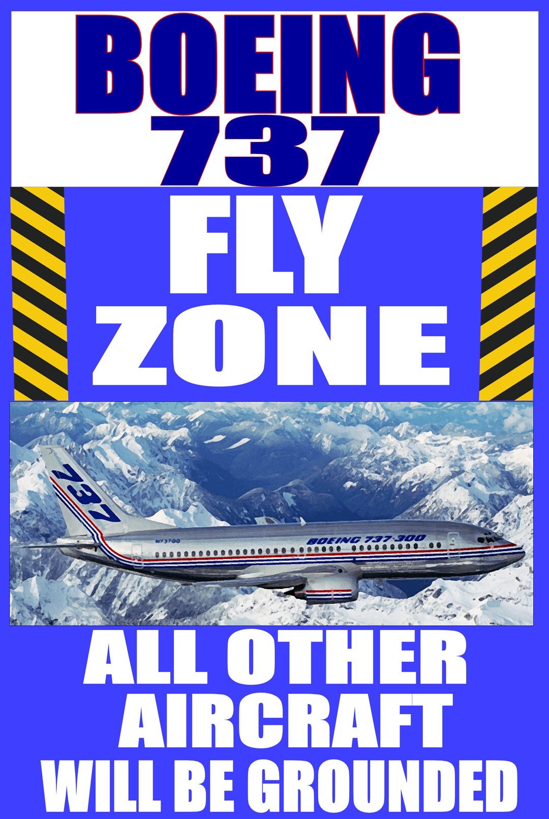 Boeing 737 Aircraft Fly Zone Metal Sign 12x18 PH 1038 - Etsy