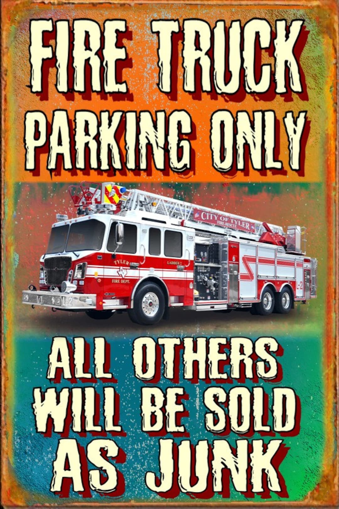 Fire Truck Parking Only 12x18 Metal Sign PH425 - Etsy