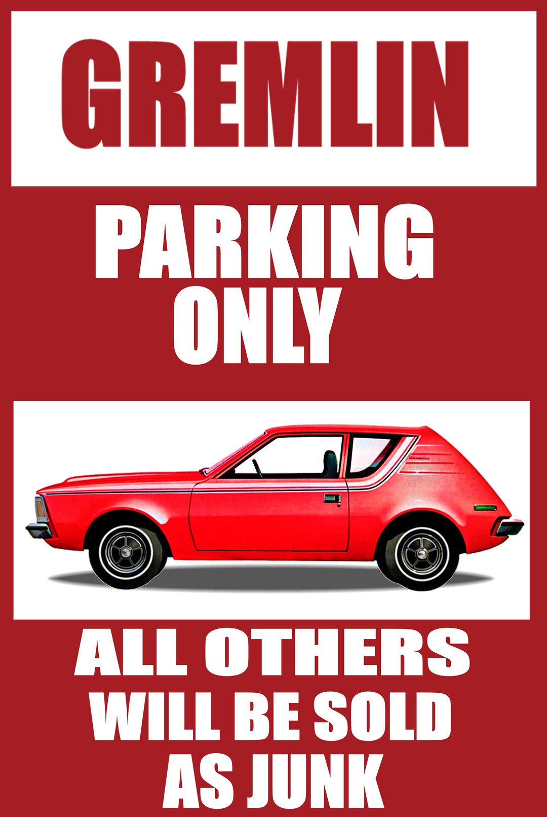 Gremlin parking Only 12x18 Metal Sign PH347 - Etsy