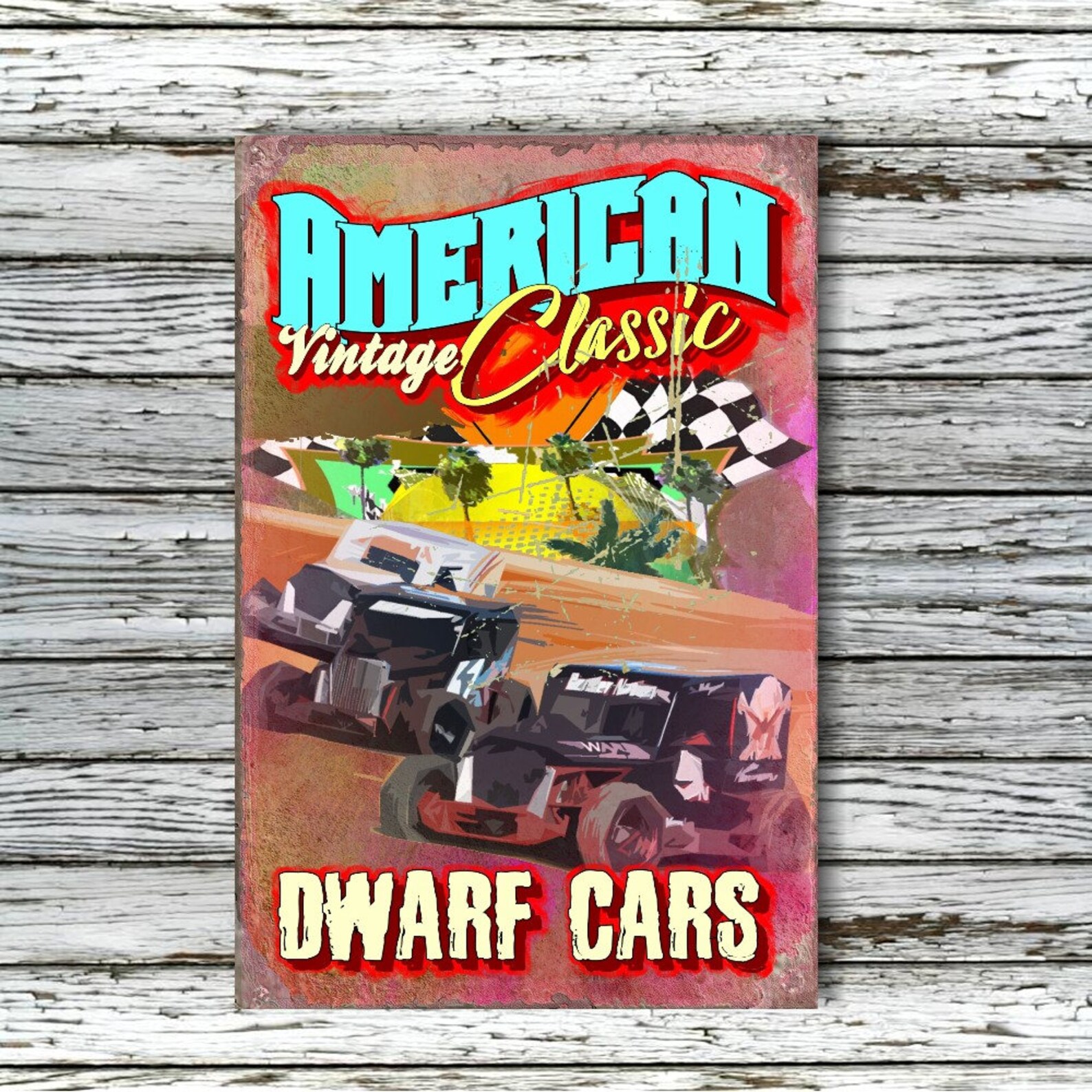 Dwarf Car Racing Art Metal Sign 12x18 - Etsy