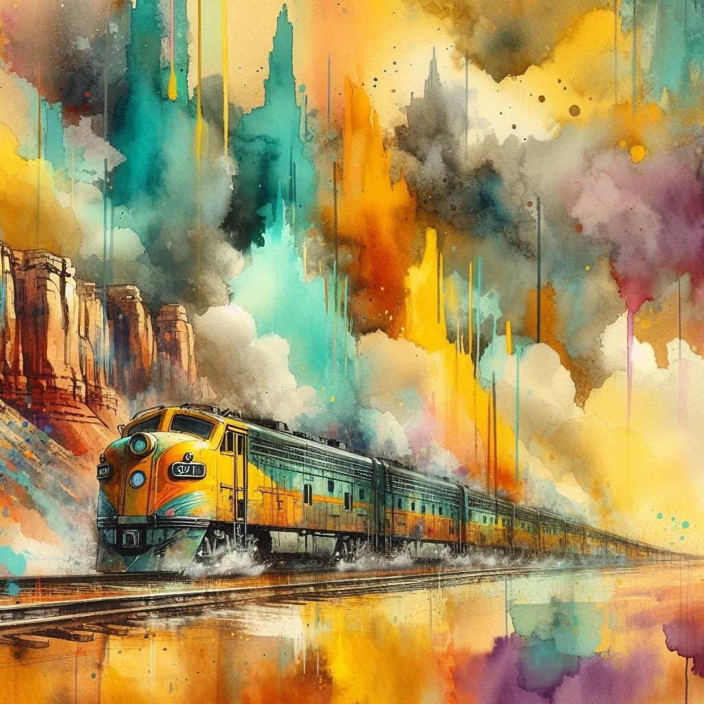 Navajo Theme Railroad Art Digital Download F7b - Etsy