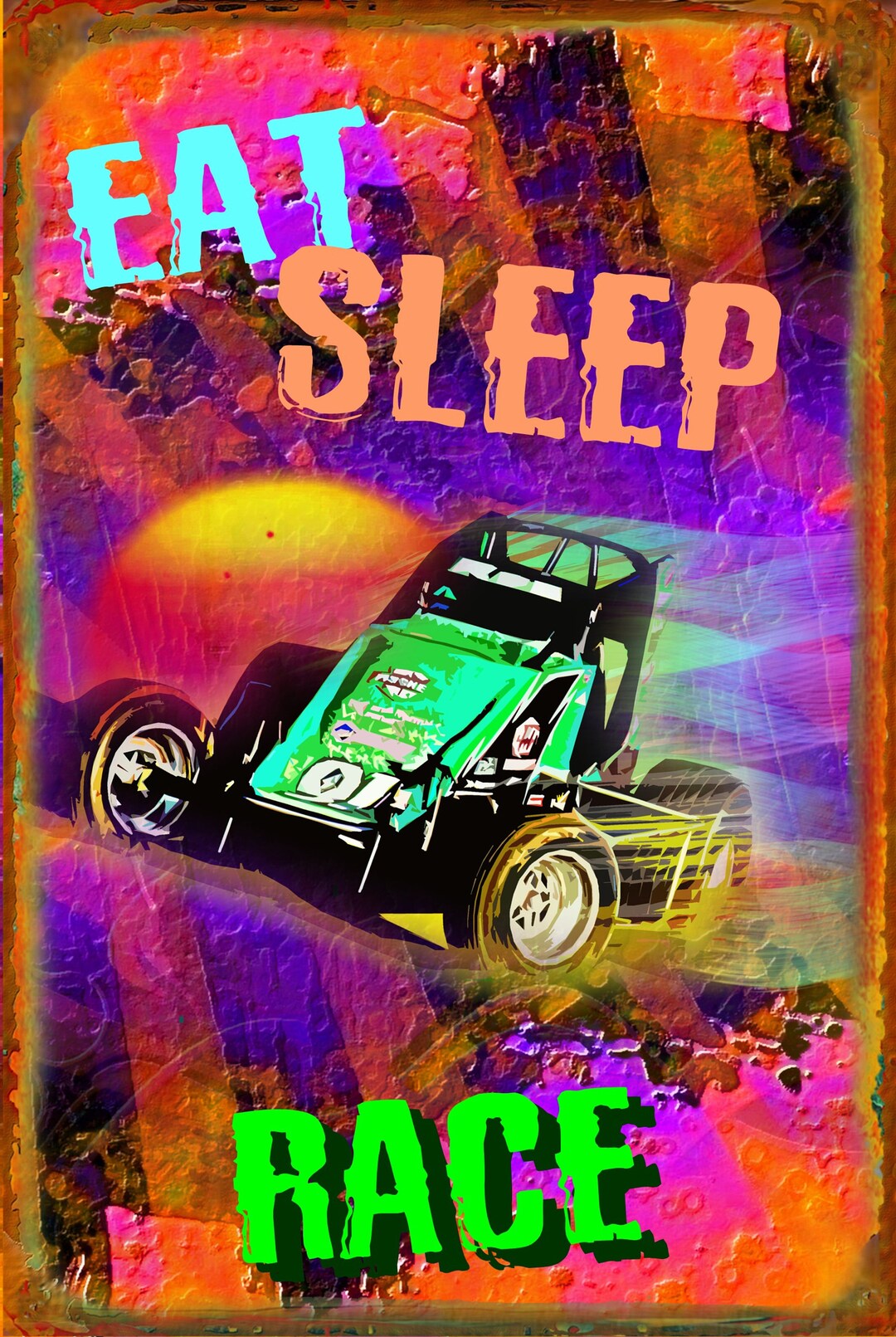 Sprint Car Metal Sign 12 X 18 - Etsy