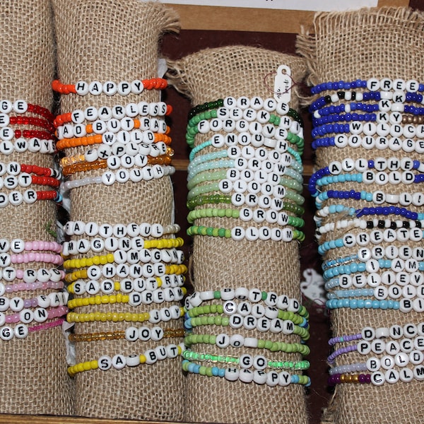Beaded Funny Word Bracelet - Etsy